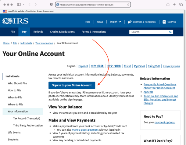 How to View Your IRS Tax Payments Online • Countless
